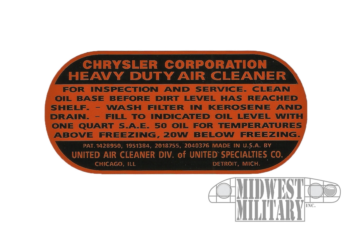 AIR CLEANER, DECAL