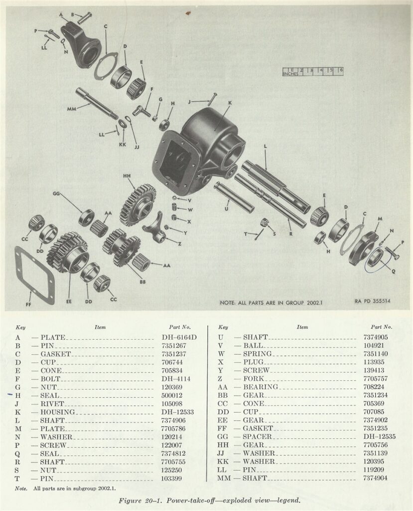 POWER TAKE OFF, EXPLODED VIEW