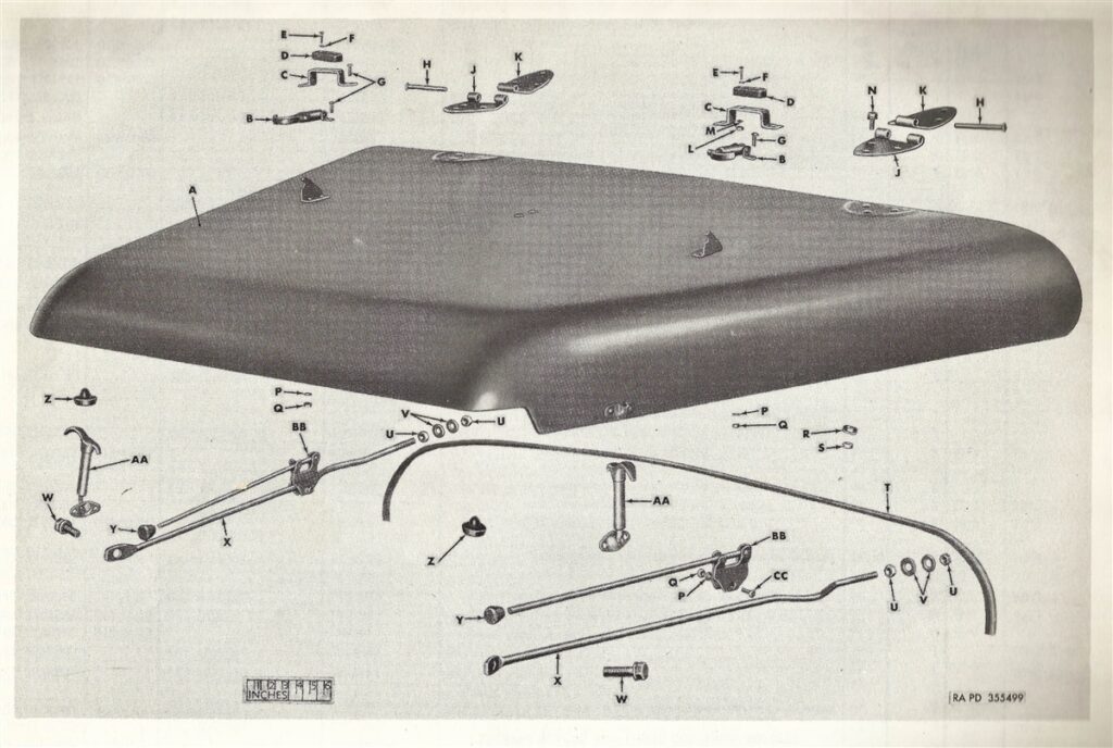 M37 HOOD EXPLODED VIEW